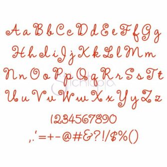 French Script Embroidery Font 1" 1.25" 1.5" 2" 2.5" - Stitchtopia