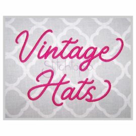 Vintage Hats Embroidery Font 2.5" 3" 3.5" 4" 5" - Stitchtopia