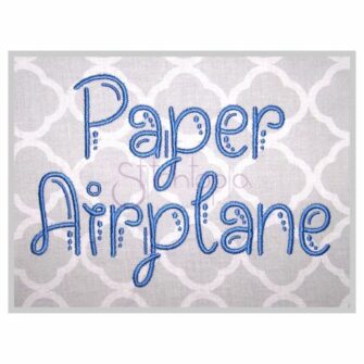 Paper Airplane Embroidery Font .75" 1" 1.25" 1.5" 2" - Stitchtopia