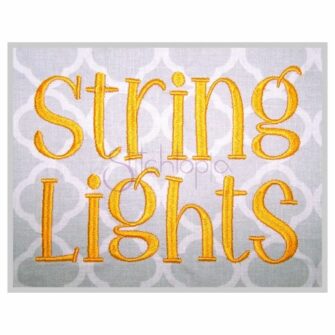 String Lights Embroidery Font .75" 1" 1.25" 1.5" 2" - Stitchtopia