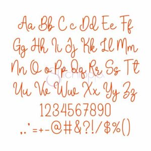 Flower Script #1 Embroidery Font 1" 1.25" 1.5" 2" 2.5" - Stitchtopia