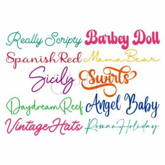Script Embroidery Font Bundle #25 - 10 Fonts - Stitchtopia