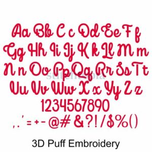 3D Puff Script Embroidery Font Bundle #1 - 10 Fonts - Stitchtopia