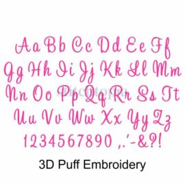 3D Puff Script Embroidery Font Bundle #1 - 10 Fonts - Stitchtopia