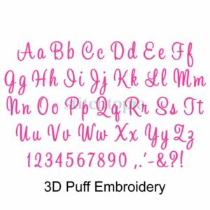 3D Puff Script Embroidery Font Bundle #1 - 10 Fonts - Stitchtopia