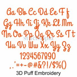3D Puff Script Embroidery Font Bundle #1 - 10 Fonts - Stitchtopia