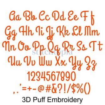 3D Puff Script Embroidery Font Bundle #1 - 10 Fonts - Stitchtopia