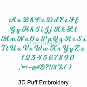 3D Puff Script Embroidery Font Bundle #1 - 10 Fonts - Stitchtopia
