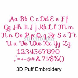 3D Puff Script Embroidery Font Bundle #1 - 10 Fonts - Stitchtopia
