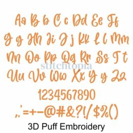 3D Puff Script Embroidery Font Bundle #1 - 10 Fonts - Stitchtopia