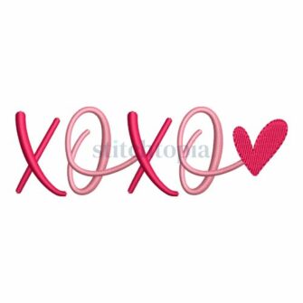 XOXO Heart Embroidery Design - Stitchtopia
