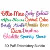 3D Puff Script Embroidery Font Bundle #1 - 10 Fonts - Stitchtopia