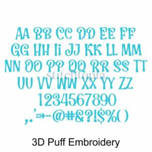 3D Puff Kid Embroidery Font Bundle #1 - 10 Fonts - Stitchtopia