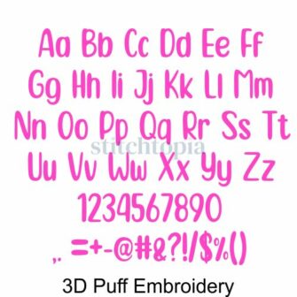 3D Puff Kid Embroidery Font Bundle #1 - 10 Fonts - Stitchtopia