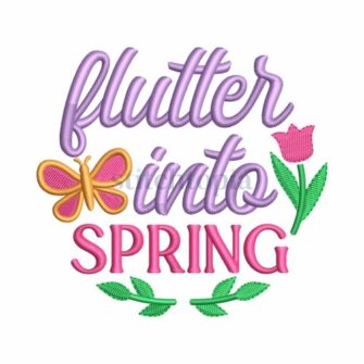 Flutter Into Spring Embroidery Design - Stitchtopia