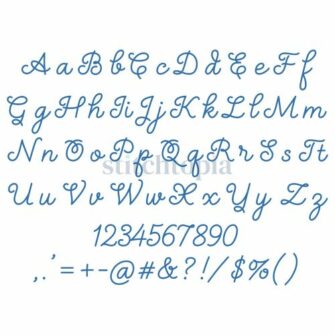 Blue Water #1 Embroidery Font .75" 1" 1.25" 1.5" 2" - Stitchtopia