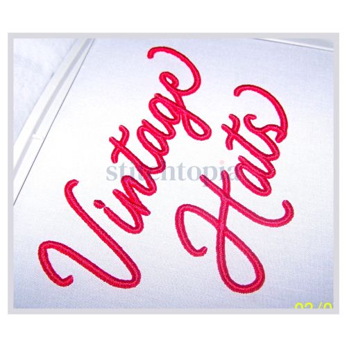 Vintage Hats 3D PUFF Embroidery Font 2" 2.5" 3" - Stitchtopia