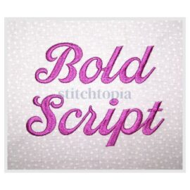 Bold Script Embroidery Font .75" 1" 1.25" 1.5" 2" - Stitchtopia
