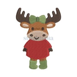 Moose Girl Embroidery Design - Stitchtopia