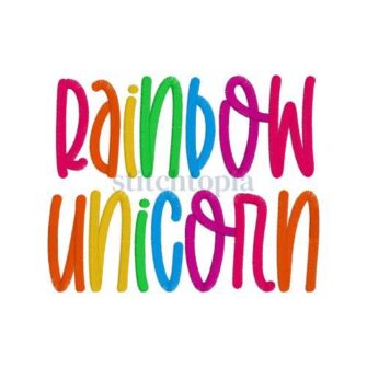 * Rainbow Unicorn Embroidery Font .75" 1" 1.25" 1.5" 2" - Stitchtopia
