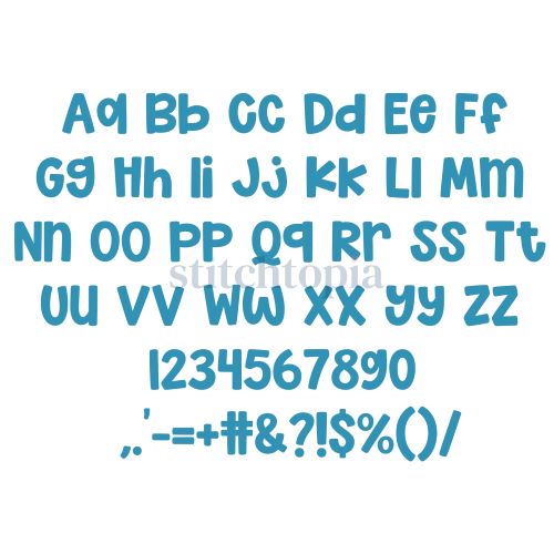 * Swings & Slides Embroidery Font .75" 1" 1.25" 1.5" 2" - Stitchtopia